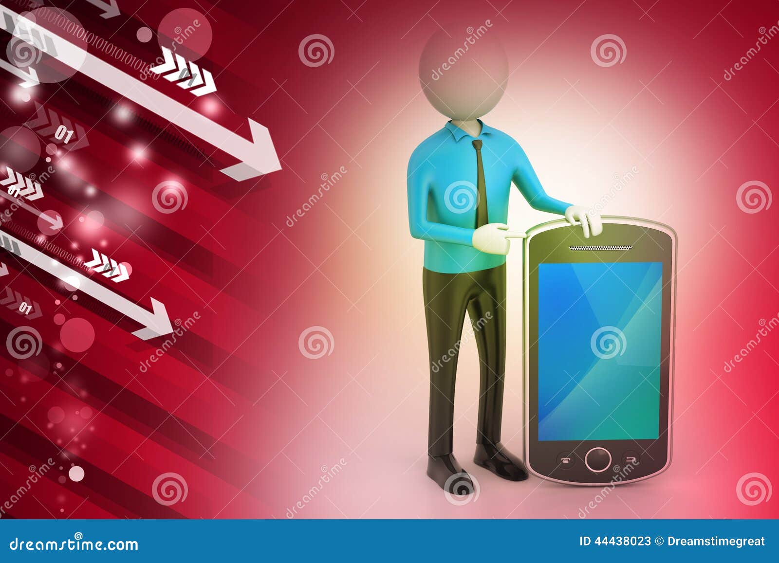 3d Man Showing the Tablet Computer Stock Illustration - Illustration of ...