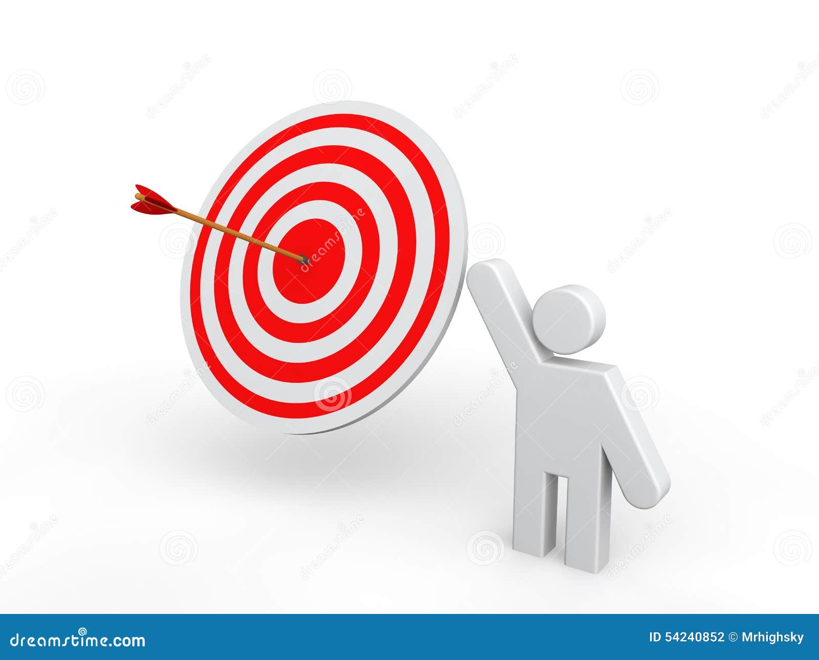 3D Man Showing Target Arrow Stock Illustration - Illustration of skill ...