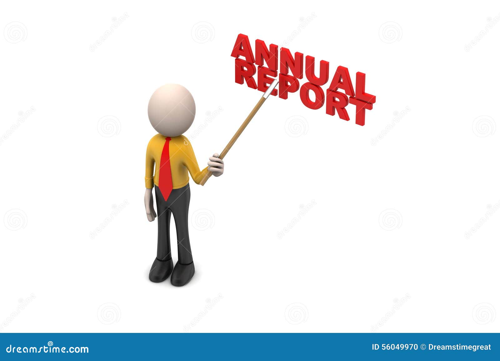 3d Man Shows The Annual Report Stock Illustration - Illustration of ...