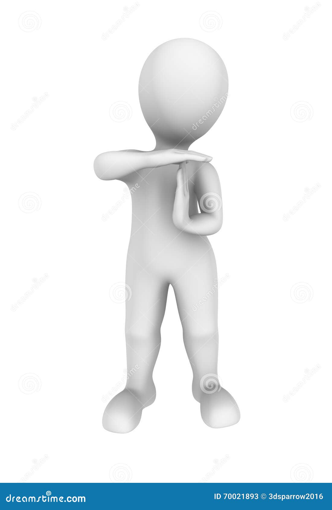 3d Man Shows Time Out Gesture. Stock Illustration - Illustration of ...