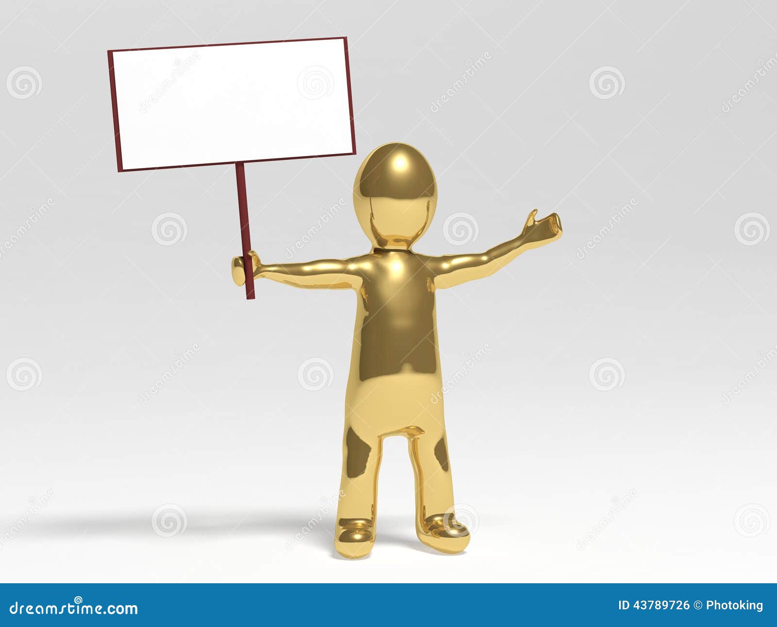 3d man with sign board stock illustration. Illustration of bulletin ...