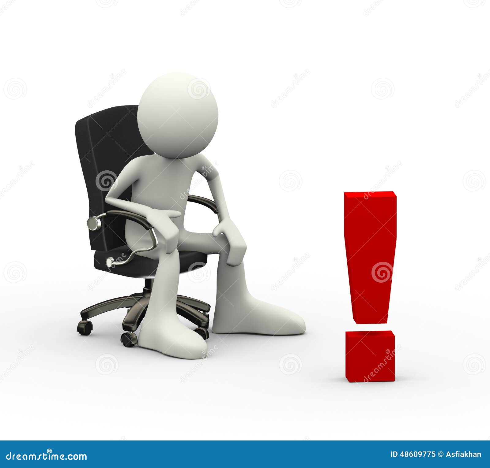 3d Man Sitting on Chair and Exclamation Mark Stock Illustration ... 3d Man Sitting on Chair and Exclamation Mark Stock Illustration ...