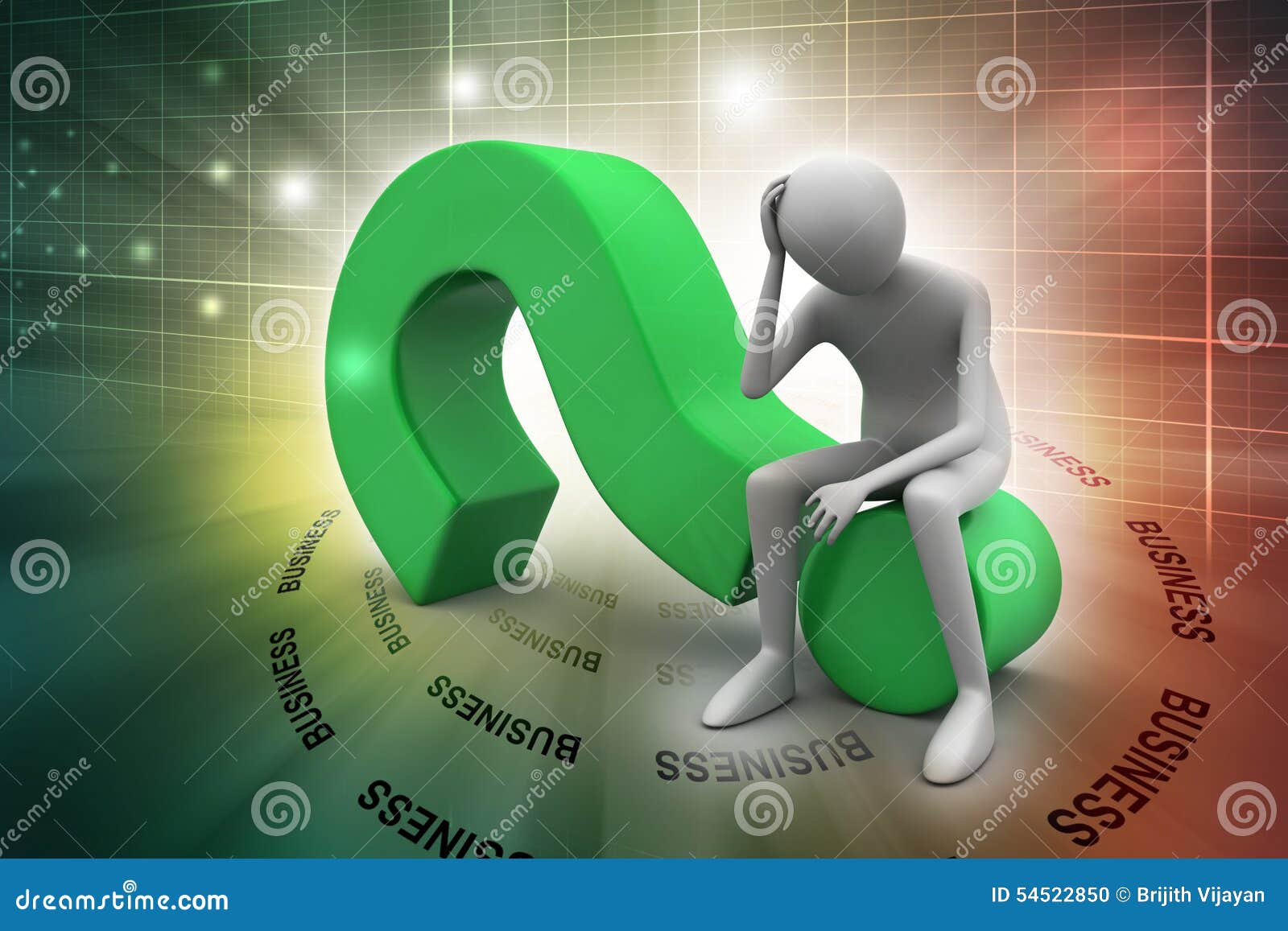 3d Man Sitting On The Question Mark Royalty-Free Stock Photography ...
