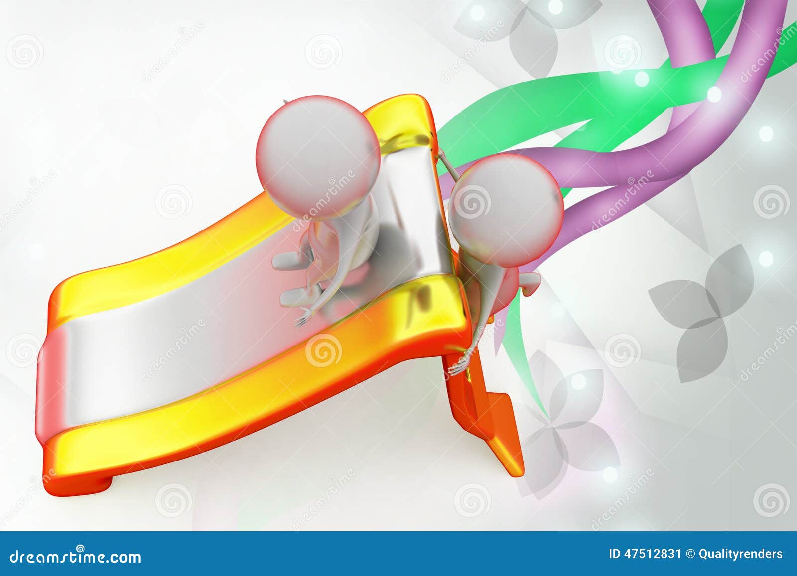 3d man slide illustration stock illustration. Illustration of rendering ...