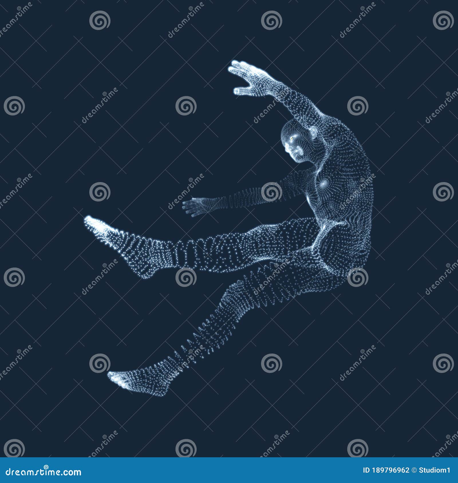3d Man Slipping And Falling. Silhouette Of A Man Fallen Down. 3D Model ...