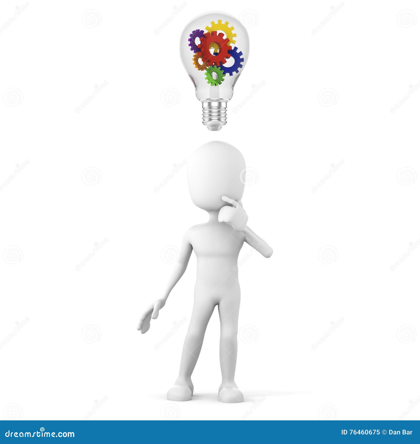 3d man with a smart idea stock illustration. Illustration of ...