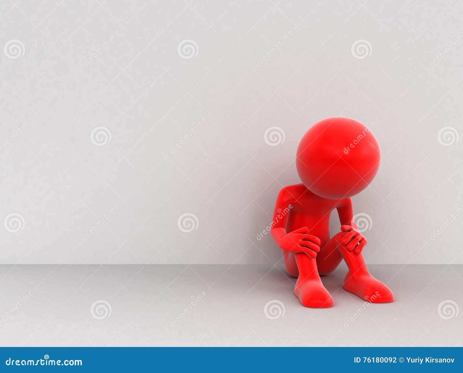 3D Small Man - Sorrow Pose Royalty-Free Stock Image | CartoonDealer.com ...