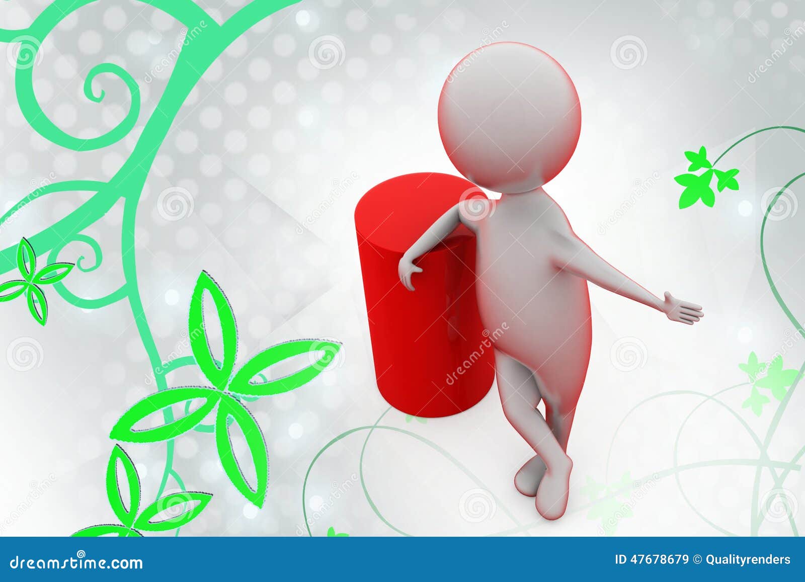 3d Man Stand with Support Illustration Stock Illustration ...