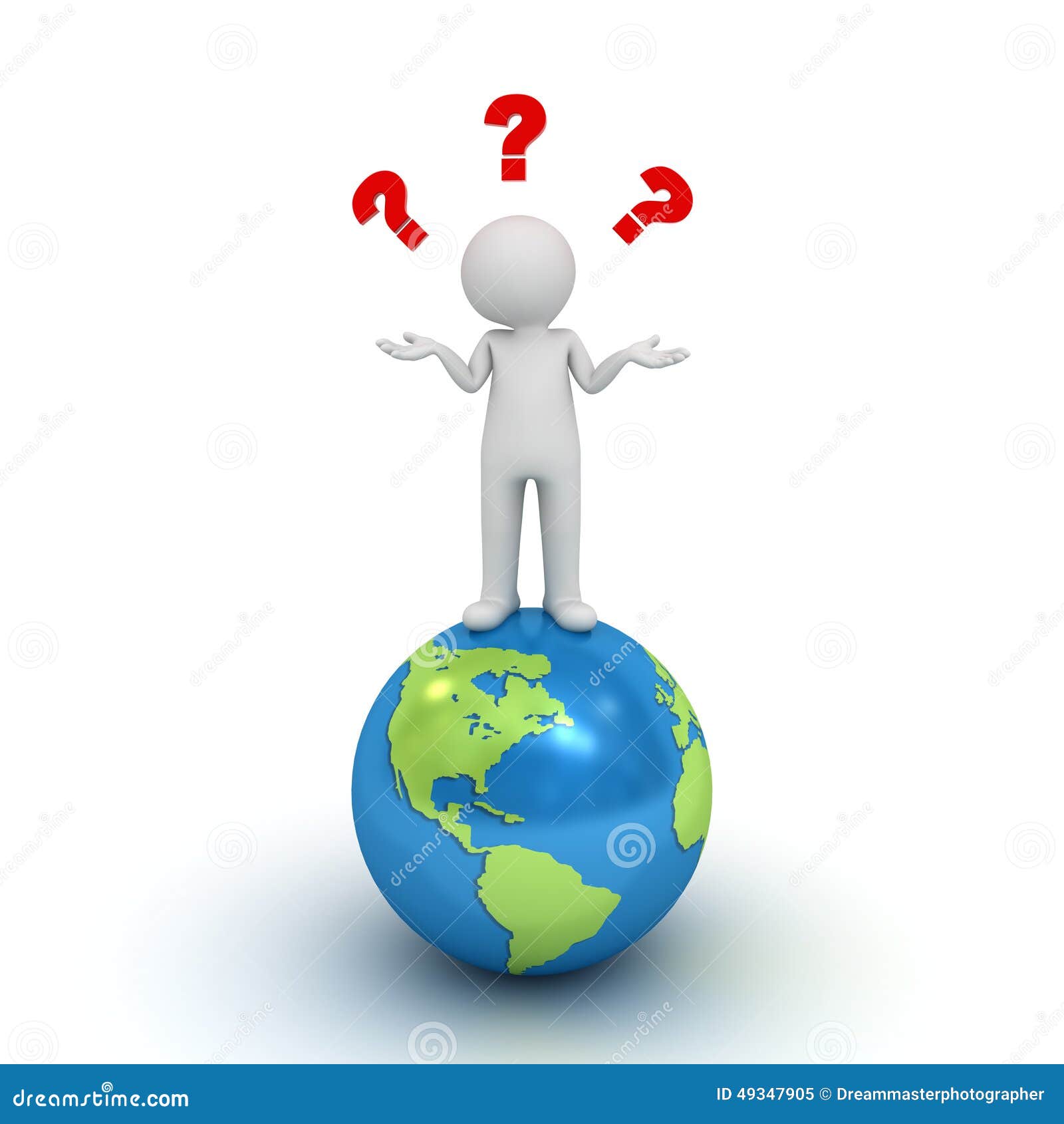 World Globe Question Marks Cartoon Blue Question Mark World Globe
