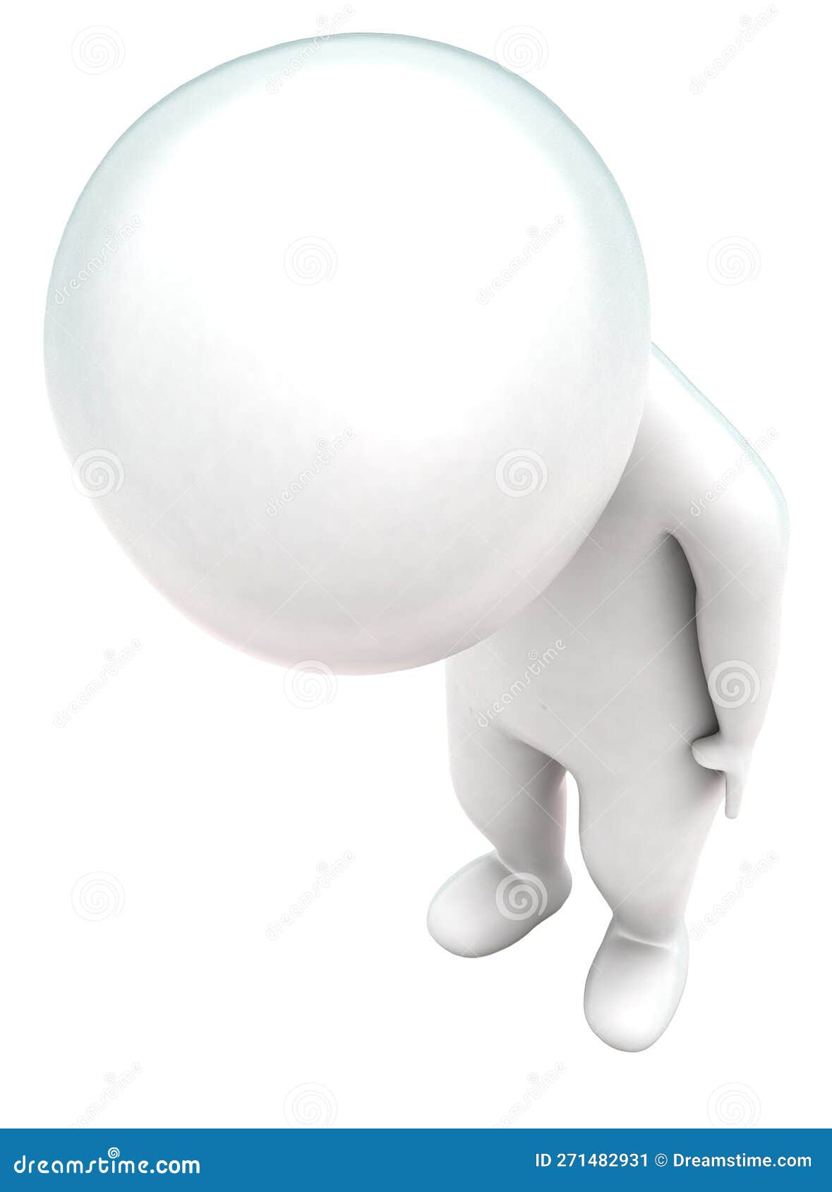3d Man Standing and Looking Downwards Concept Stock Illustration ...