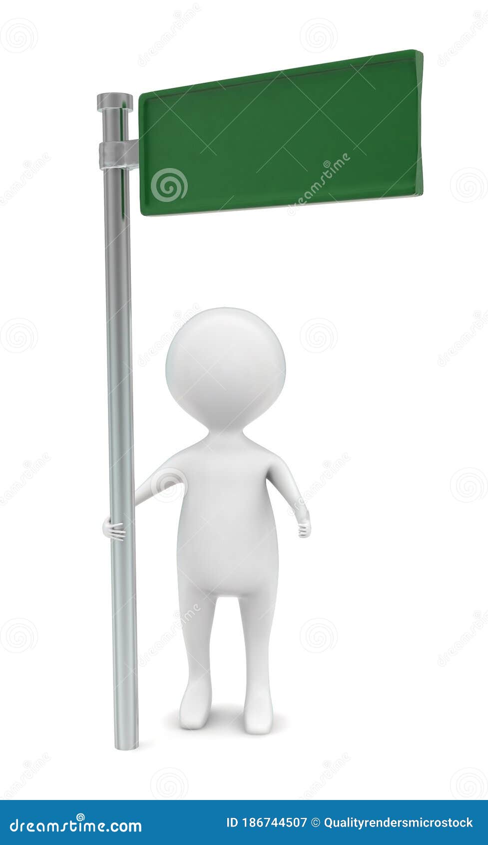 3d Man Standing Near a Sign Board Concept Stock Illustration ...