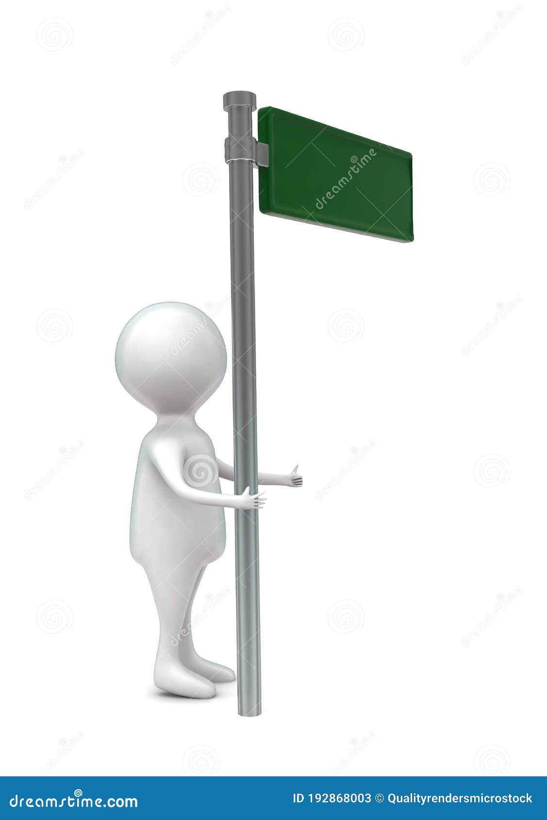 3d Man Standing Next To a Sign Board Concept Stock Illustration ...
