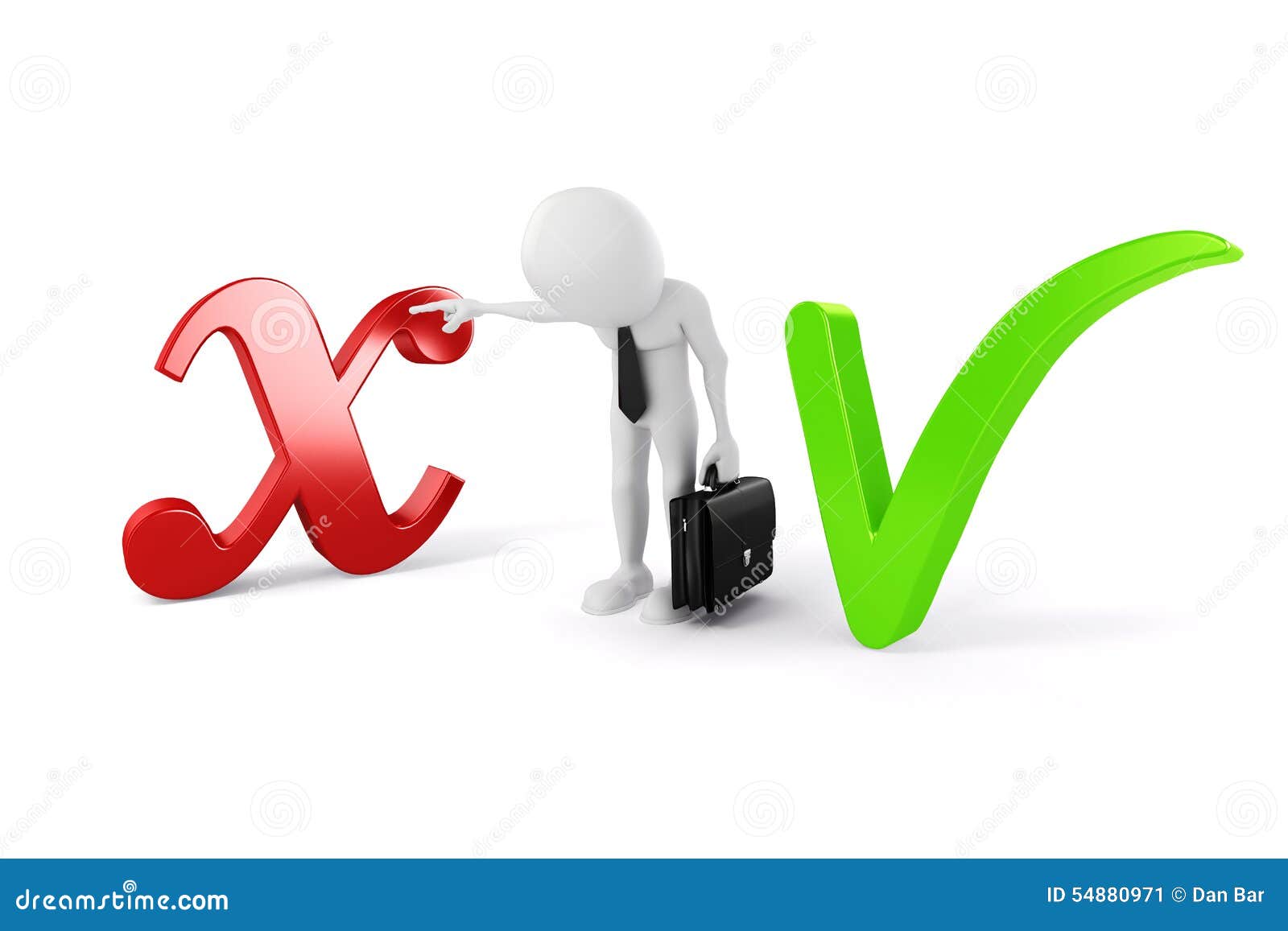 Person With Tick And Person With Negative Symbol Stock Photo ...