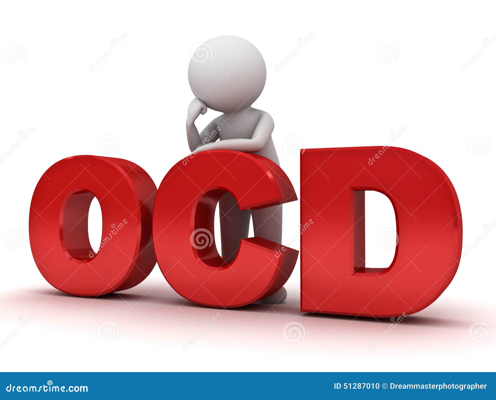 3d Man Standing with Red Ocd Text or Obsessive Compulsive Disorder ...
