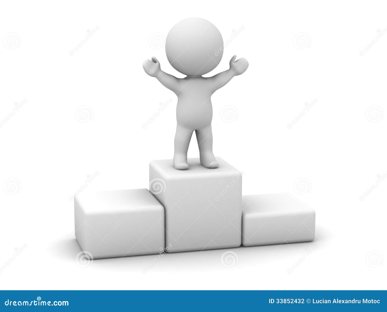 3D Man Standing on Top of Podium Stock Illustration - Illustration of ...