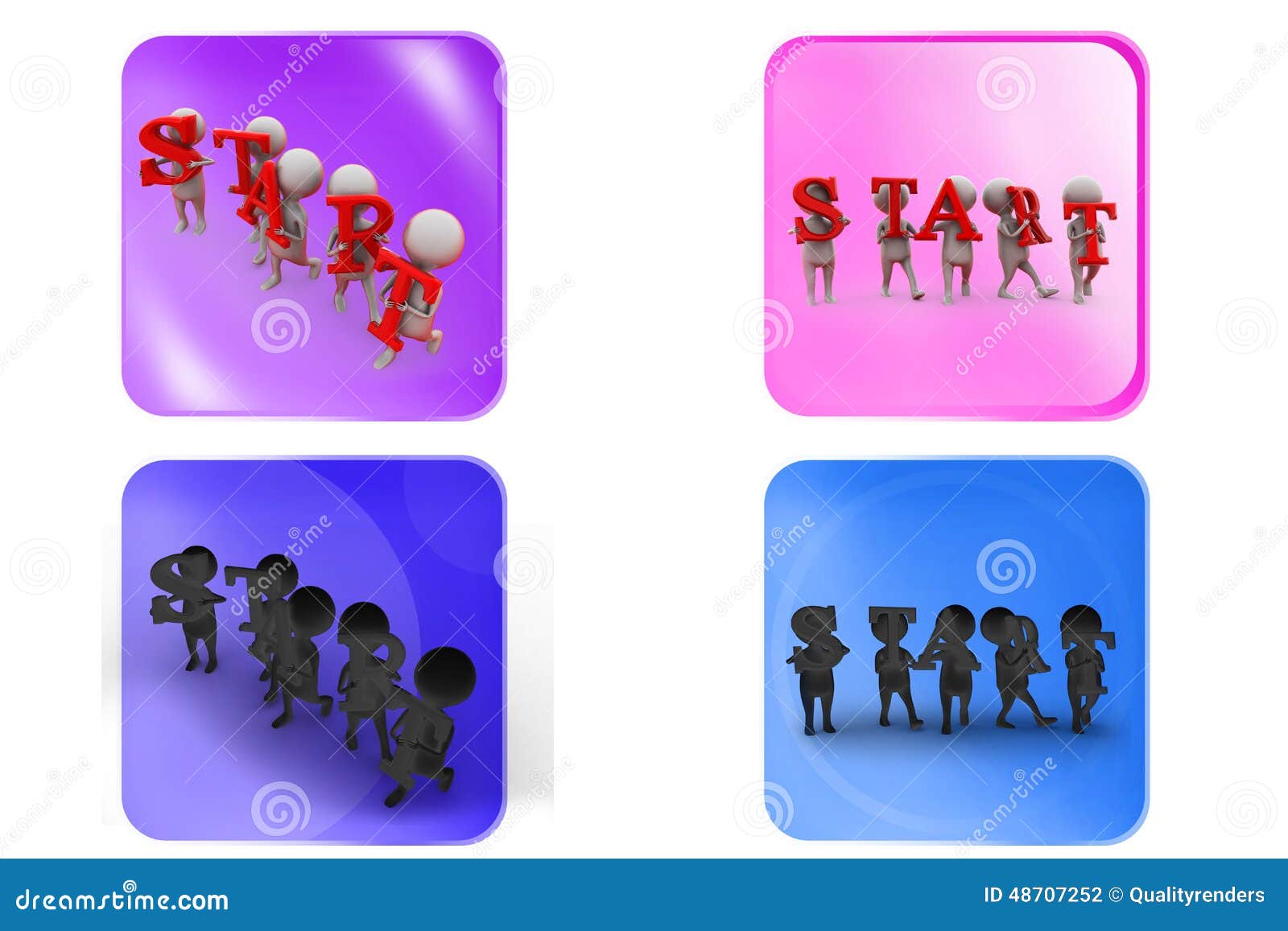 3d man start icon stock illustration. Illustration of graphics - 48707252