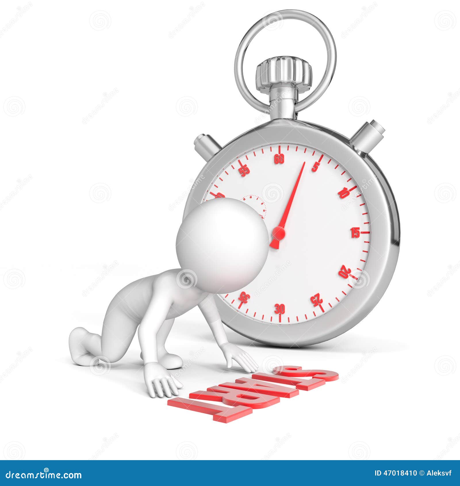 3D man on start line stock illustration. Illustration of stopwatch ...