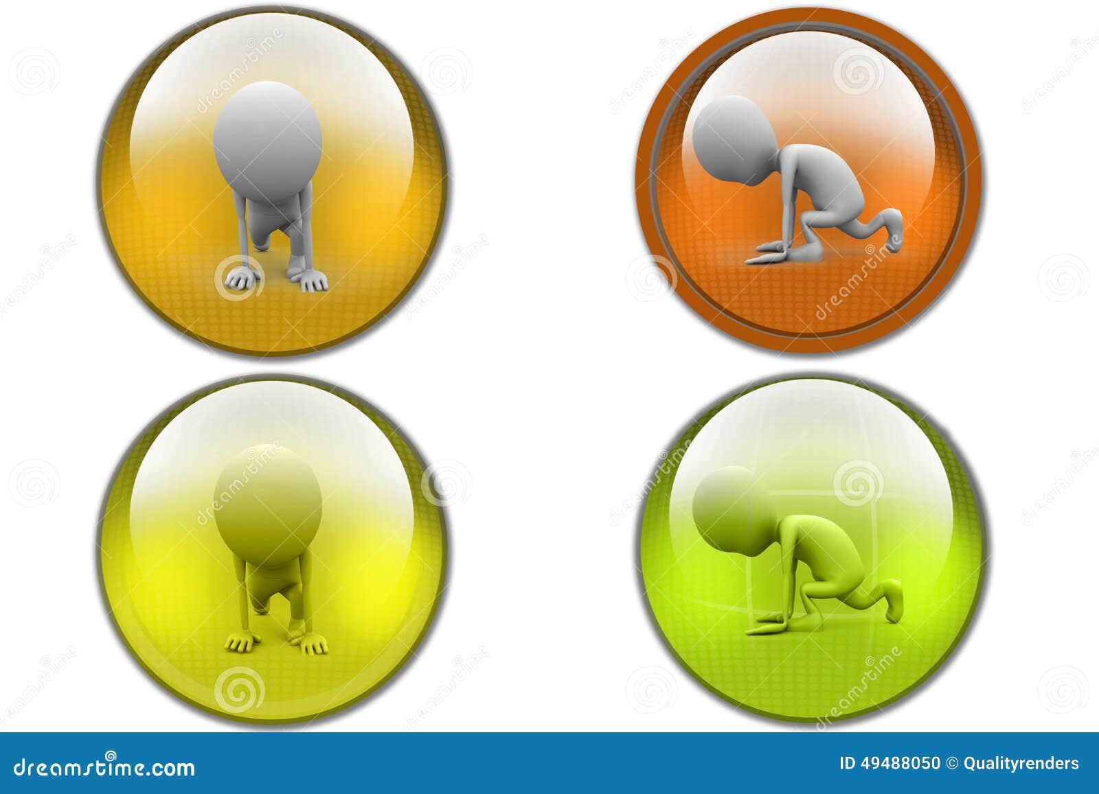3d man starting icon stock illustration. Illustration of cartoon - 49488050