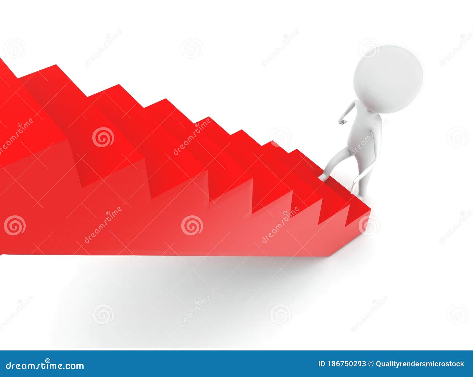 3d Man Stepping into Stairs Concept Stock Illustration - Illustration ...