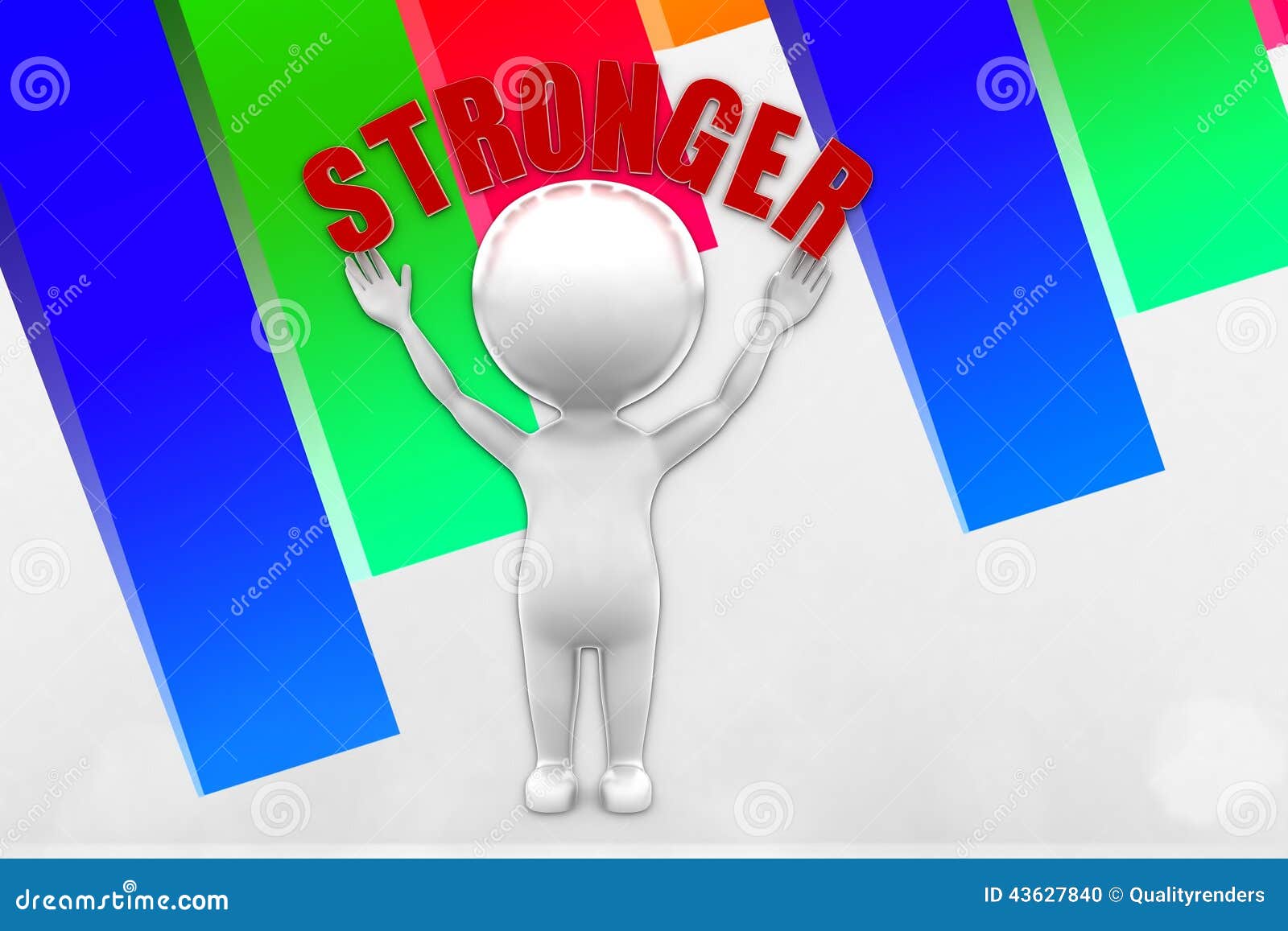 3d Man Stronger Illustration Stock Illustration - Illustration of idea ...