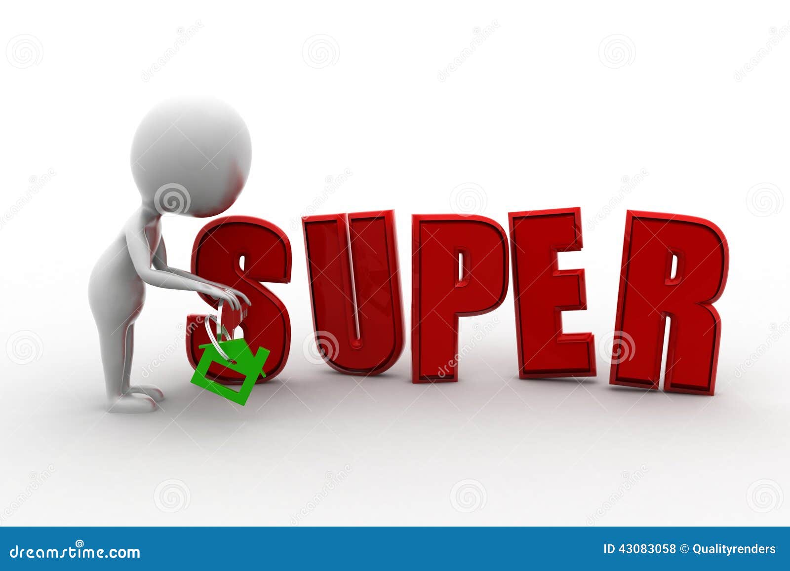 3d man super stock illustration. Illustration of abstract - 43083058