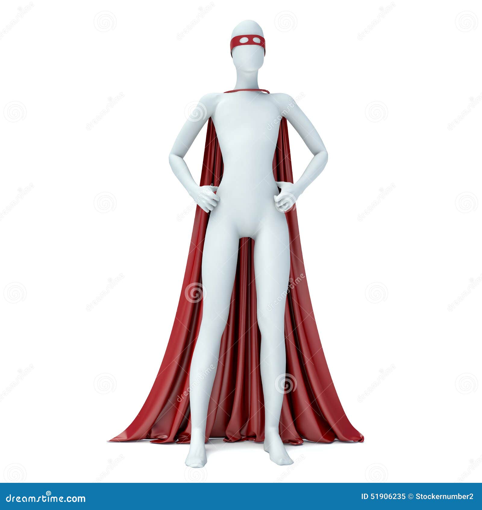 3d Man Superhero in Red Cloak Stock Illustration - Illustration of ...