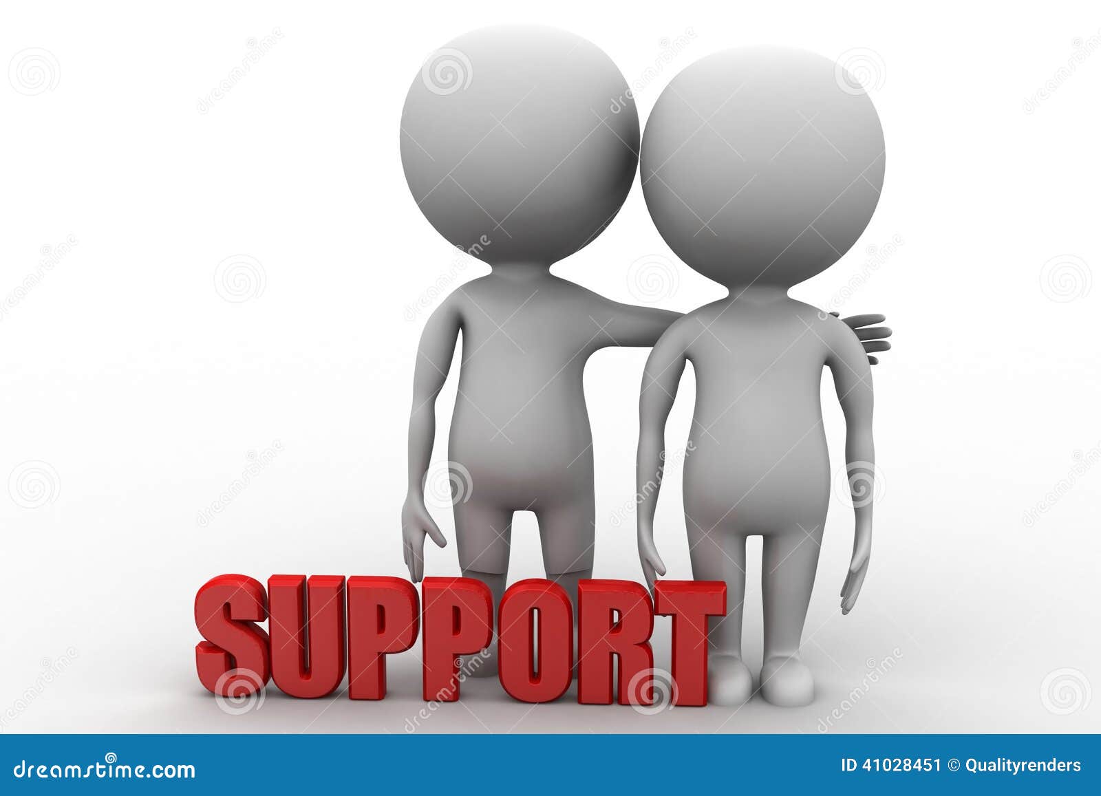 3d Man with Support Concept Stock Illustration - Illustration of ...