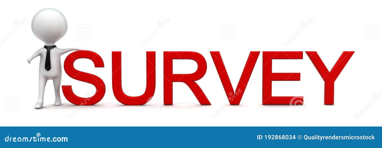 3d man survey concept stock illustration. Illustration of little ...