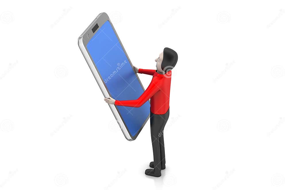 3d Man with Tablet Computer Stock Photo - Image of modern, mail: 52092028