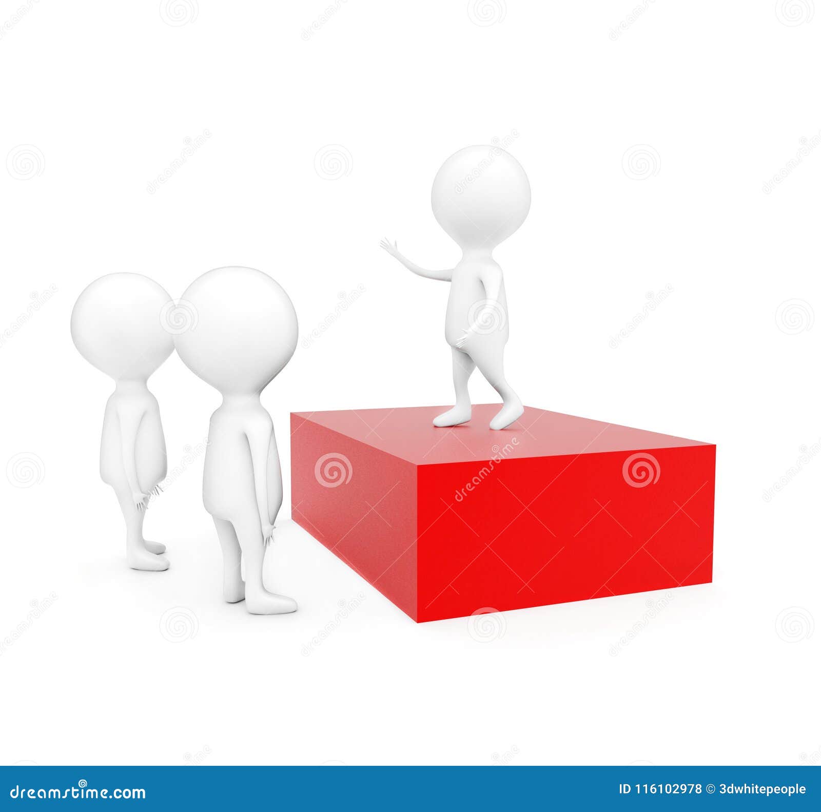 3d Man Talking while Standing on a Rectangular Elevated Area from the ...