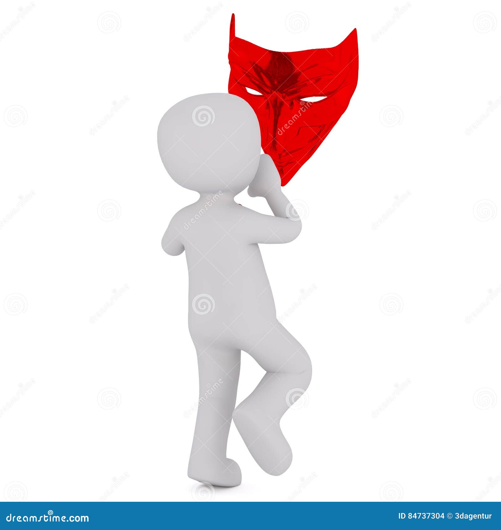 3D Man Talking To Devil Mask Stock Illustration - Illustration of ...