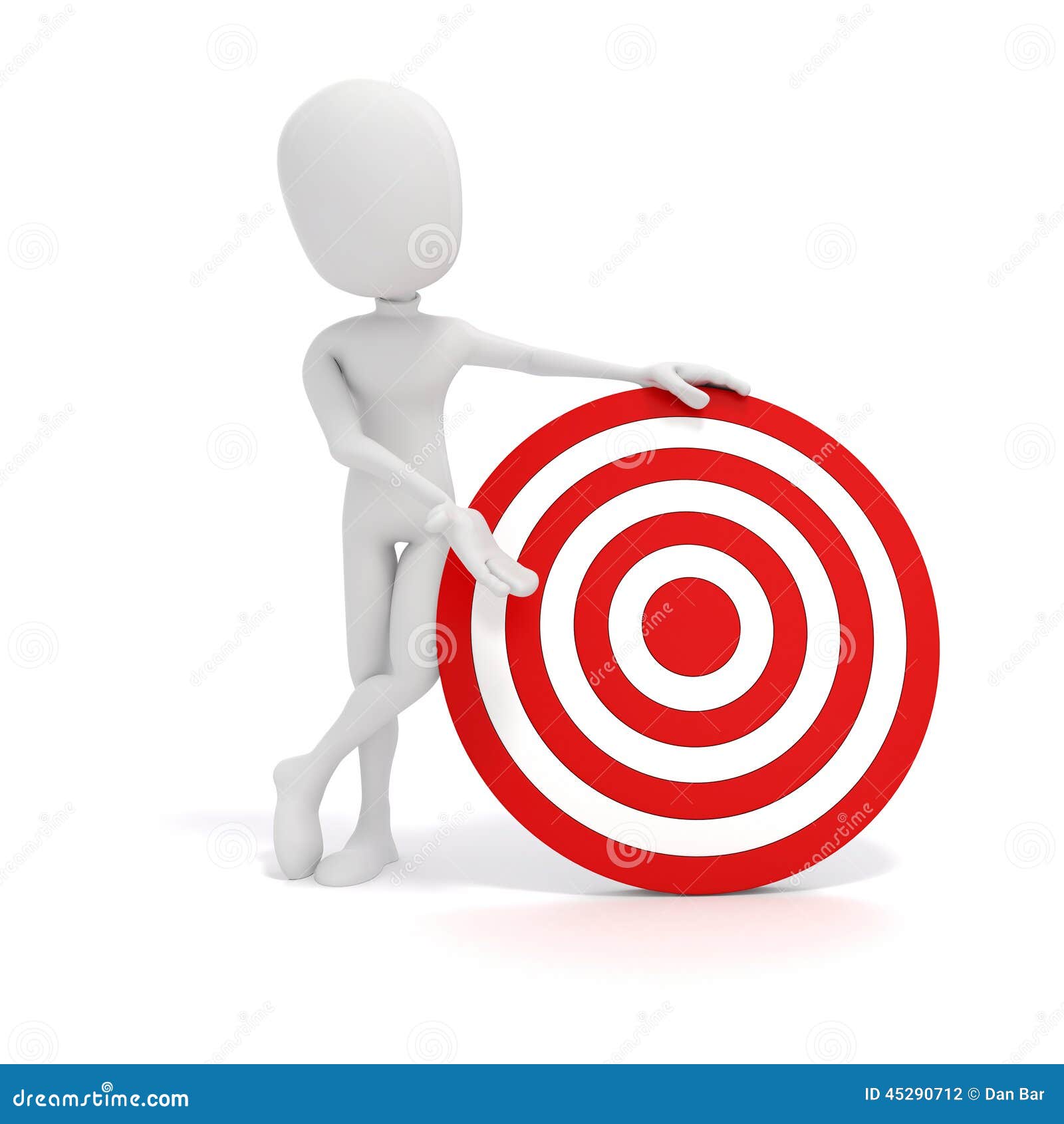 3d Man with Target and Arrows Stock Illustration - Illustration of ...