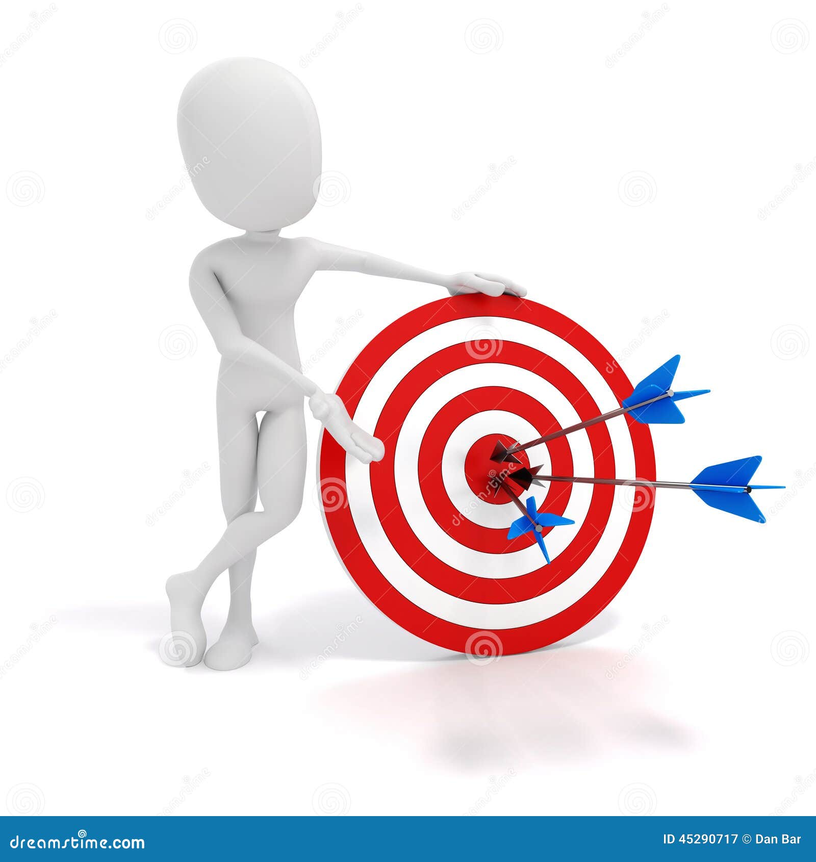 3d Man with Target and Arrows Stock Illustration - Illustration of ...