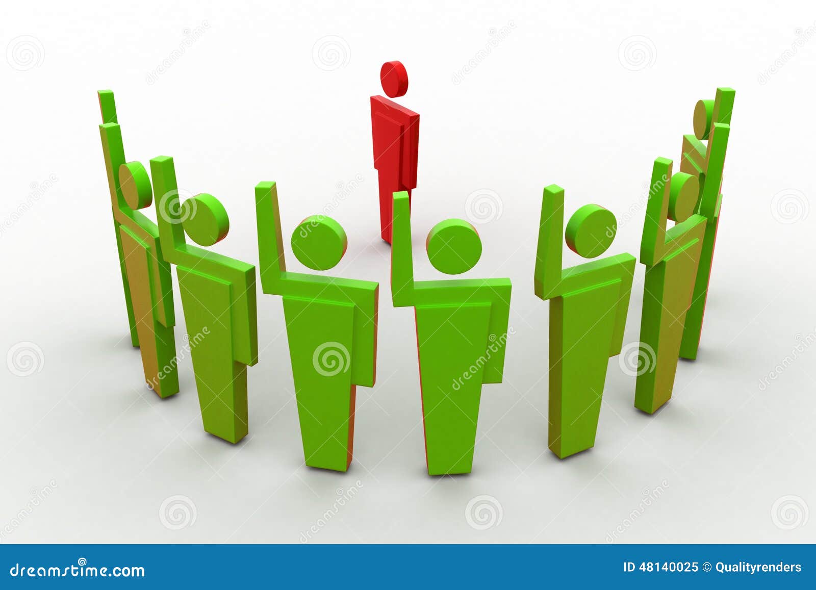 3d man team leader concept stock illustration. Illustration of colorful ...