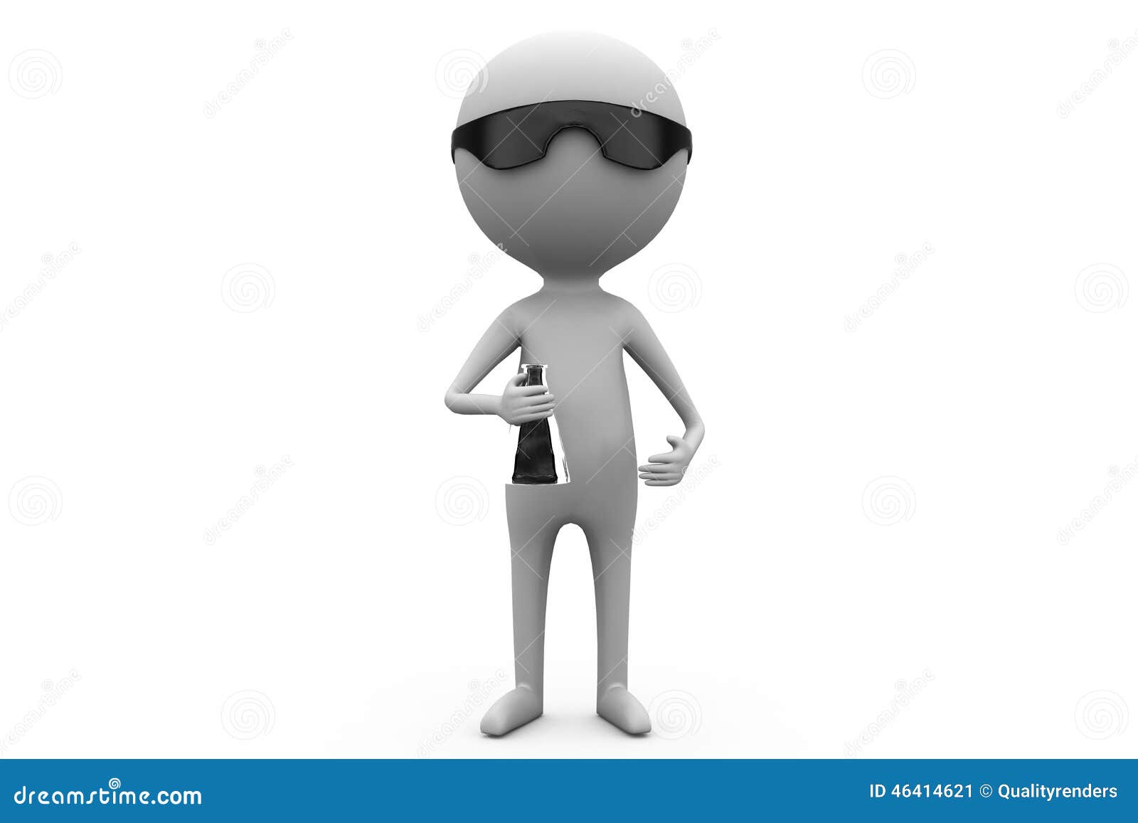 3d man test tube concept stock illustration. Illustration of concept ...