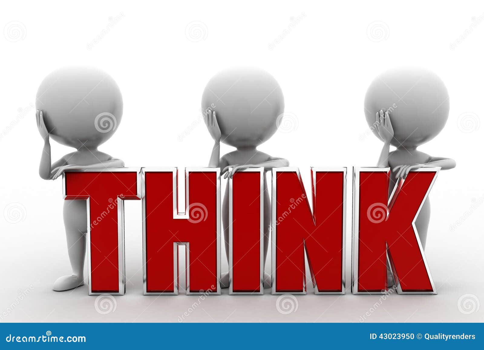 3d man think concept stock illustration. Illustration of check - 43023950