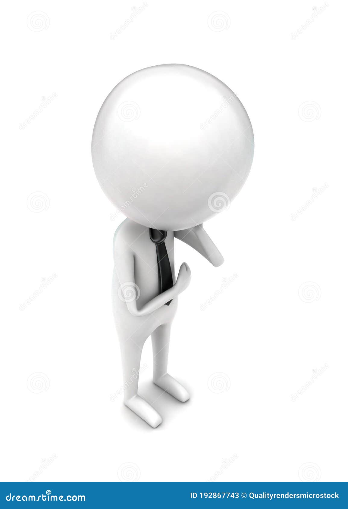 3d man thinking concept stock illustration. Illustration of worry ...