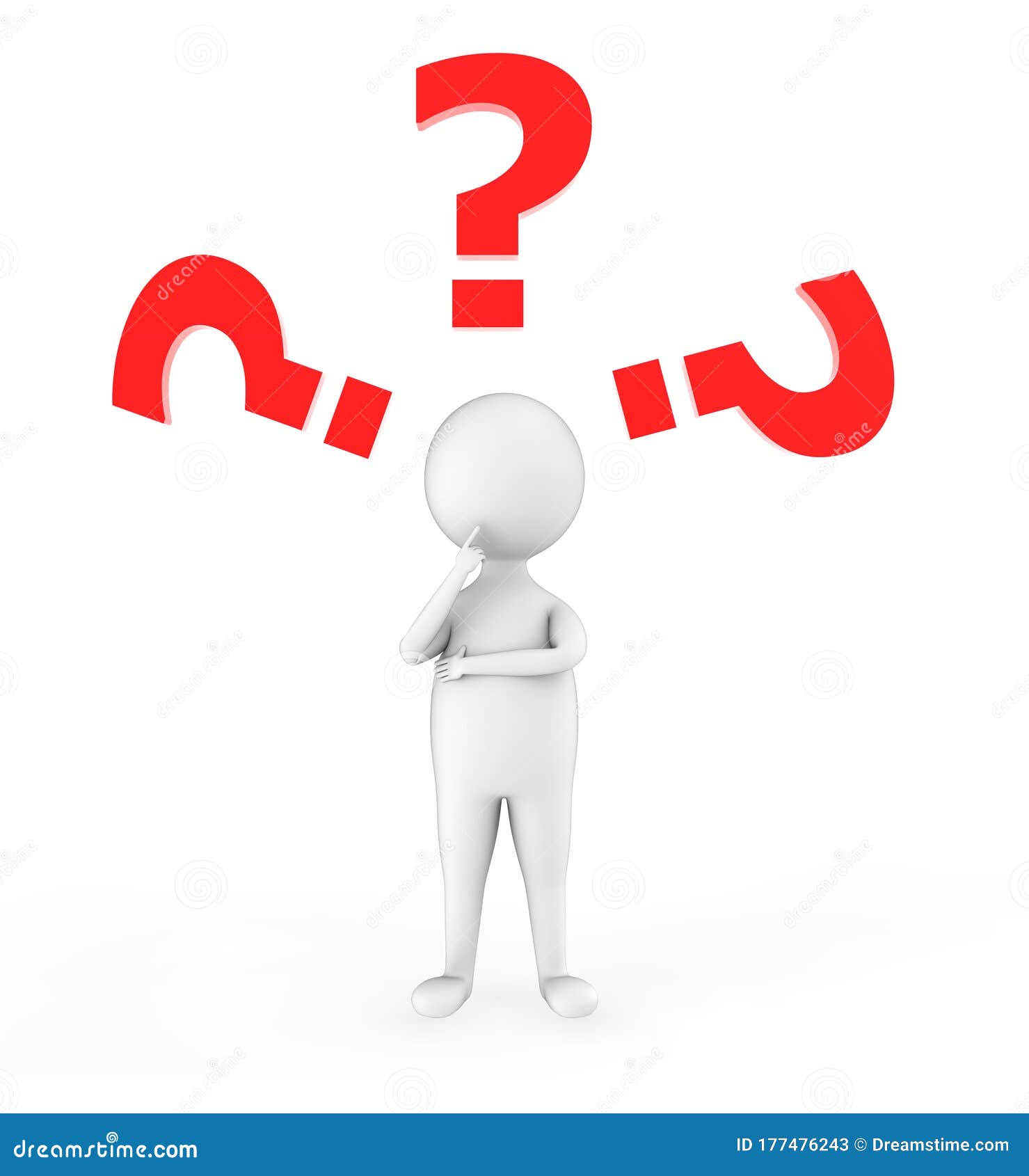 3d Man Thinking with Red Question Marks Over Head Stock Illustration ... 3d Man Thinking with Red Question Marks Over Head Stock Illustration ...