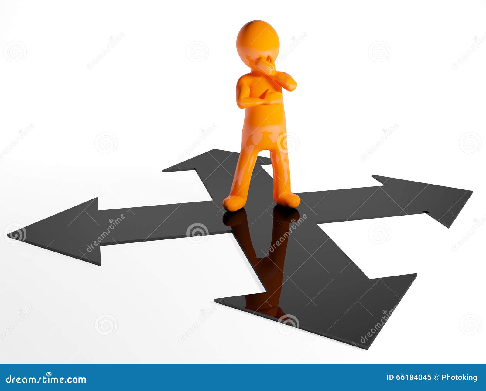 3d man thinking which way stock illustration. Illustration of arrow ...