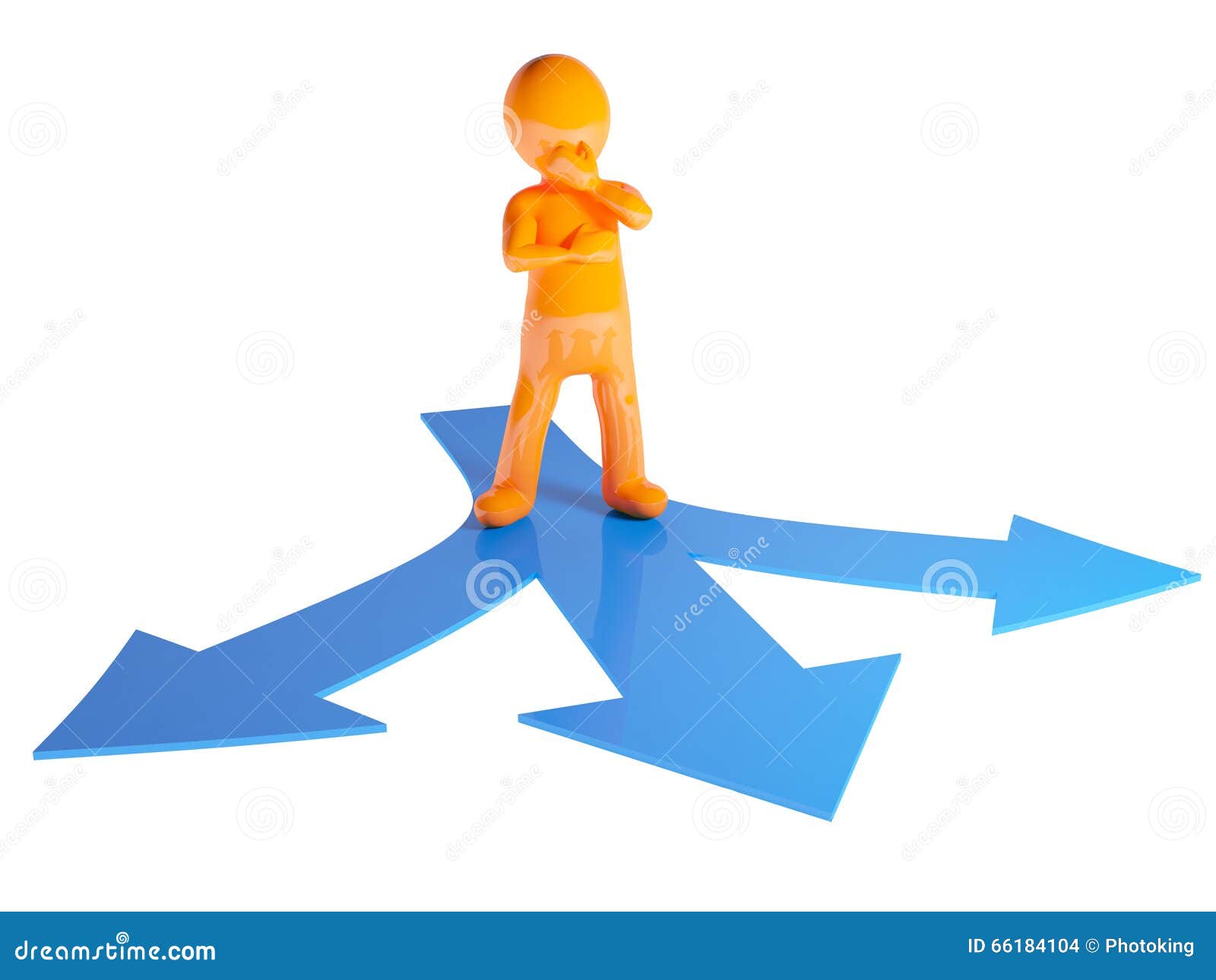 3d Man Thinking With Directional Sign And Word Solution Vector ...