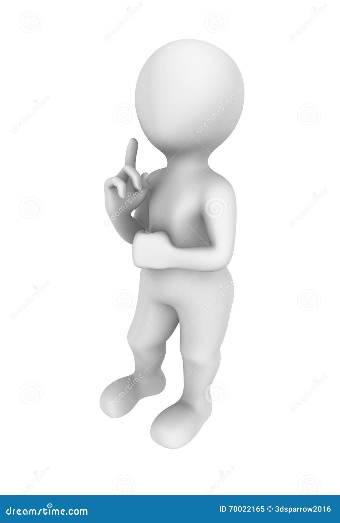 3d Man Thinks of a Problem. Stock Illustration - Illustration of ...