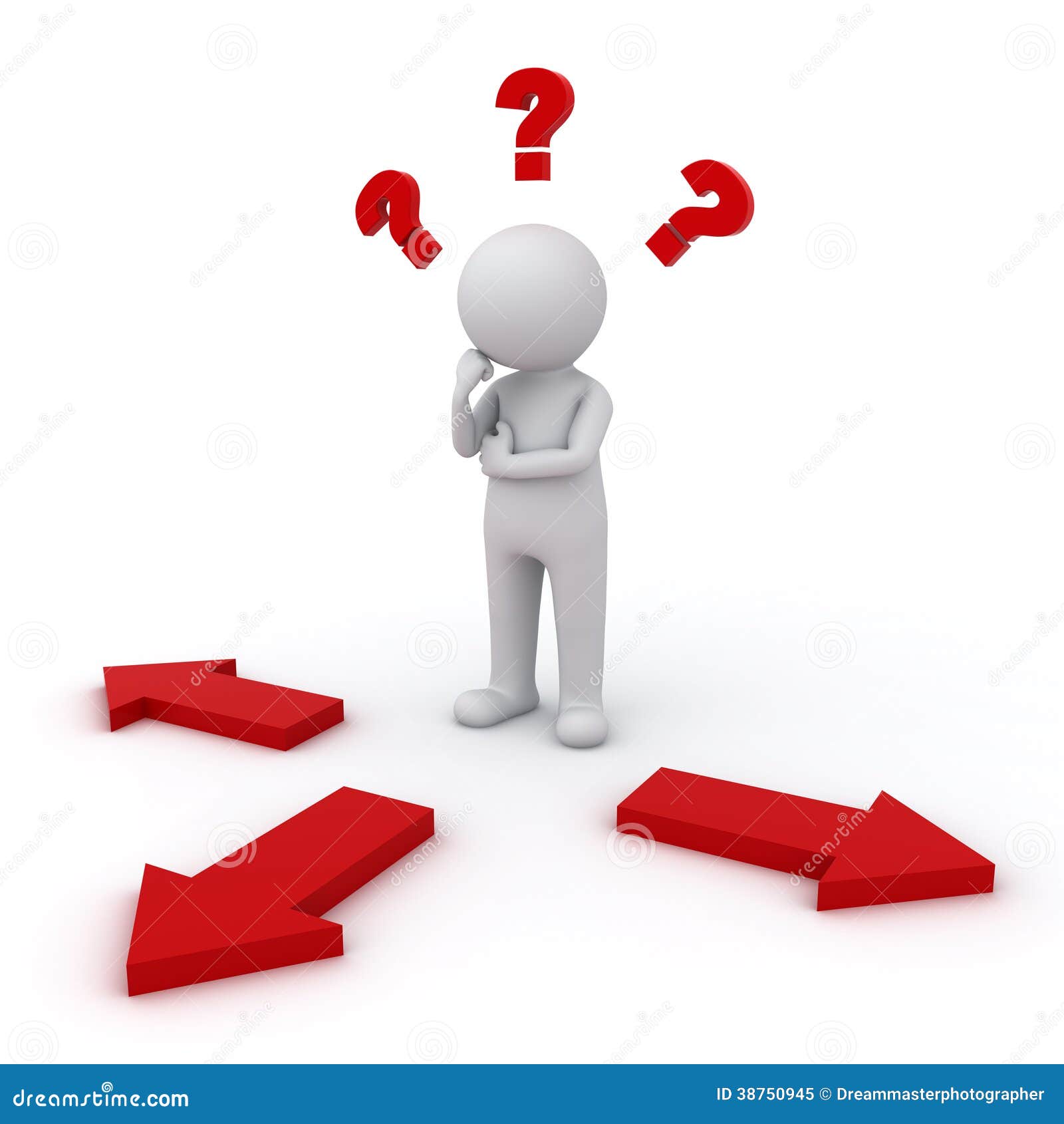 3d Man Three Red Arrows Three Different Ways Stock Illustration ... 3d Man Three Red Arrows Three Different Ways Stock Illustration ...