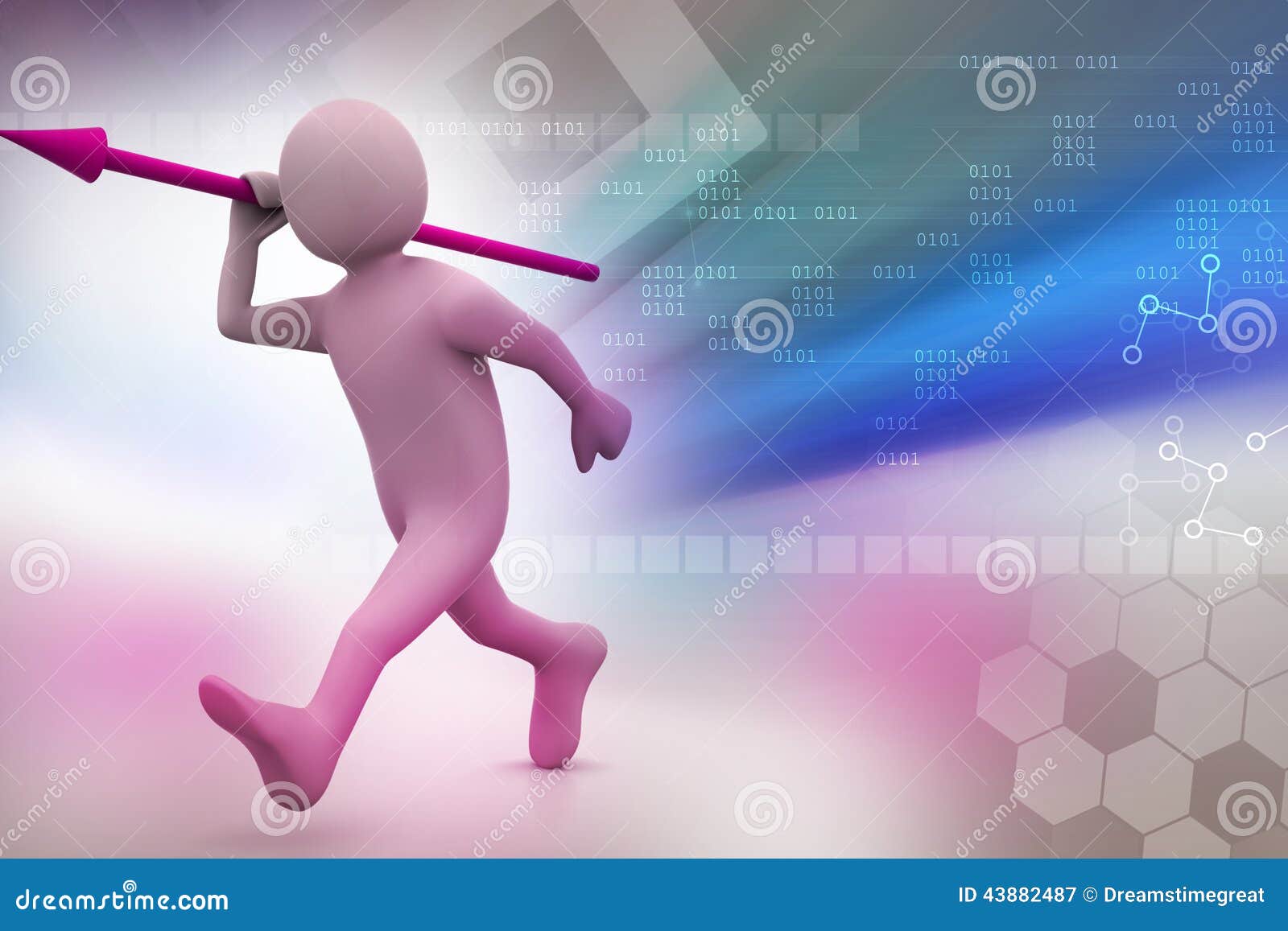 3d man throws a spear stock illustration. Illustration of isolated ...