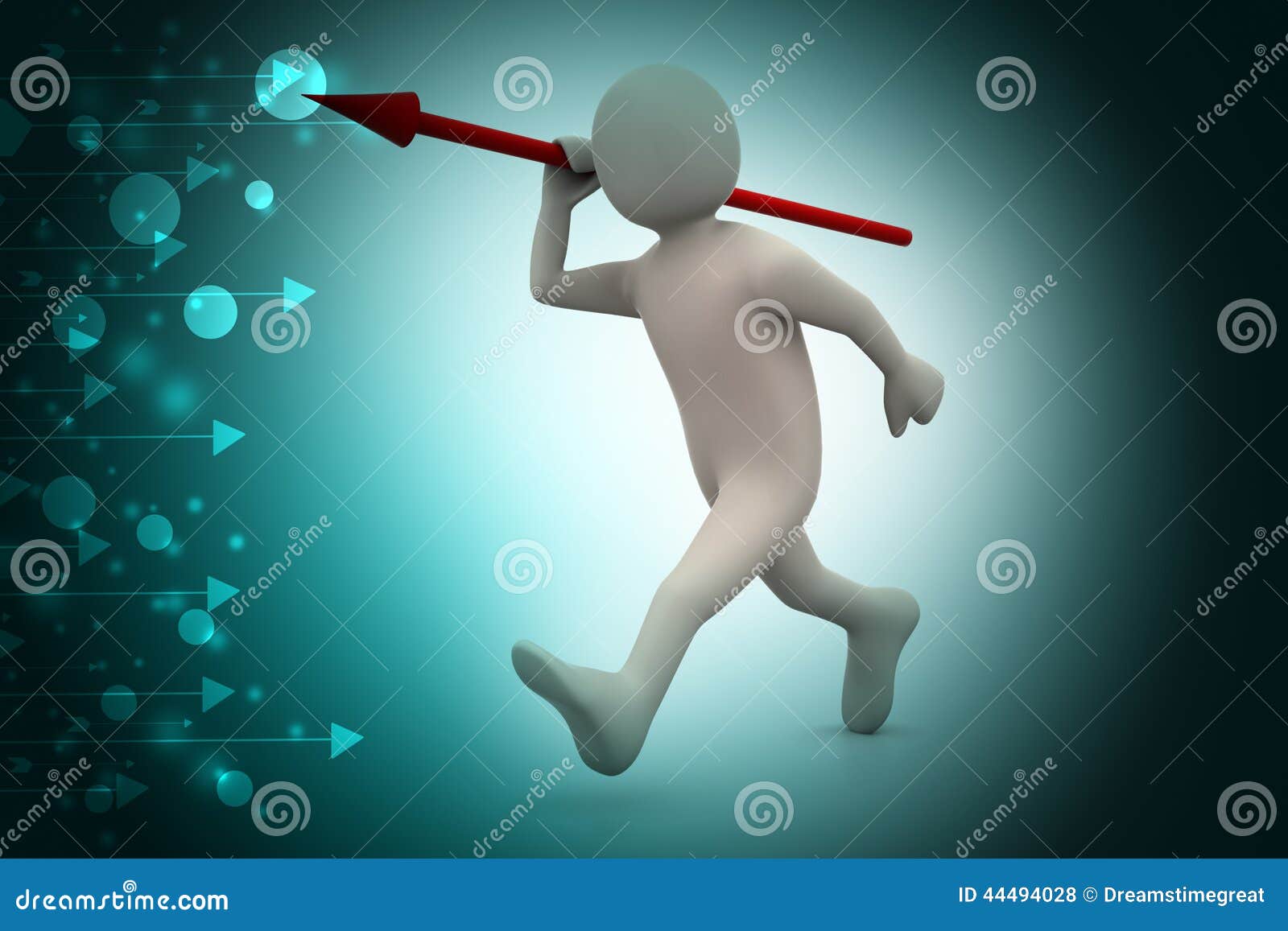 3d man throws a spear stock illustration. Illustration of competitor ...