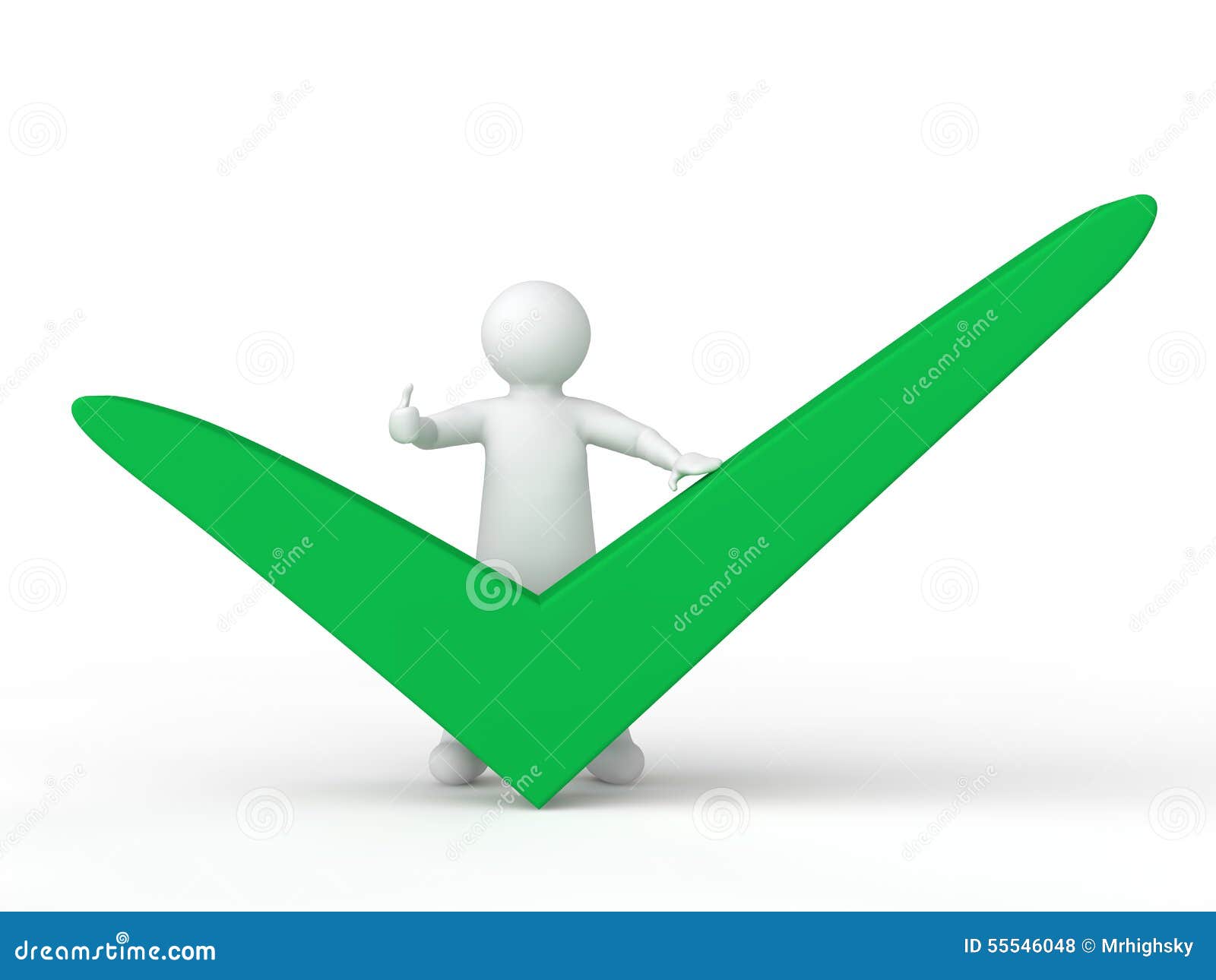 3d man with tick mark stock illustration. Illustration of choice - 55546048