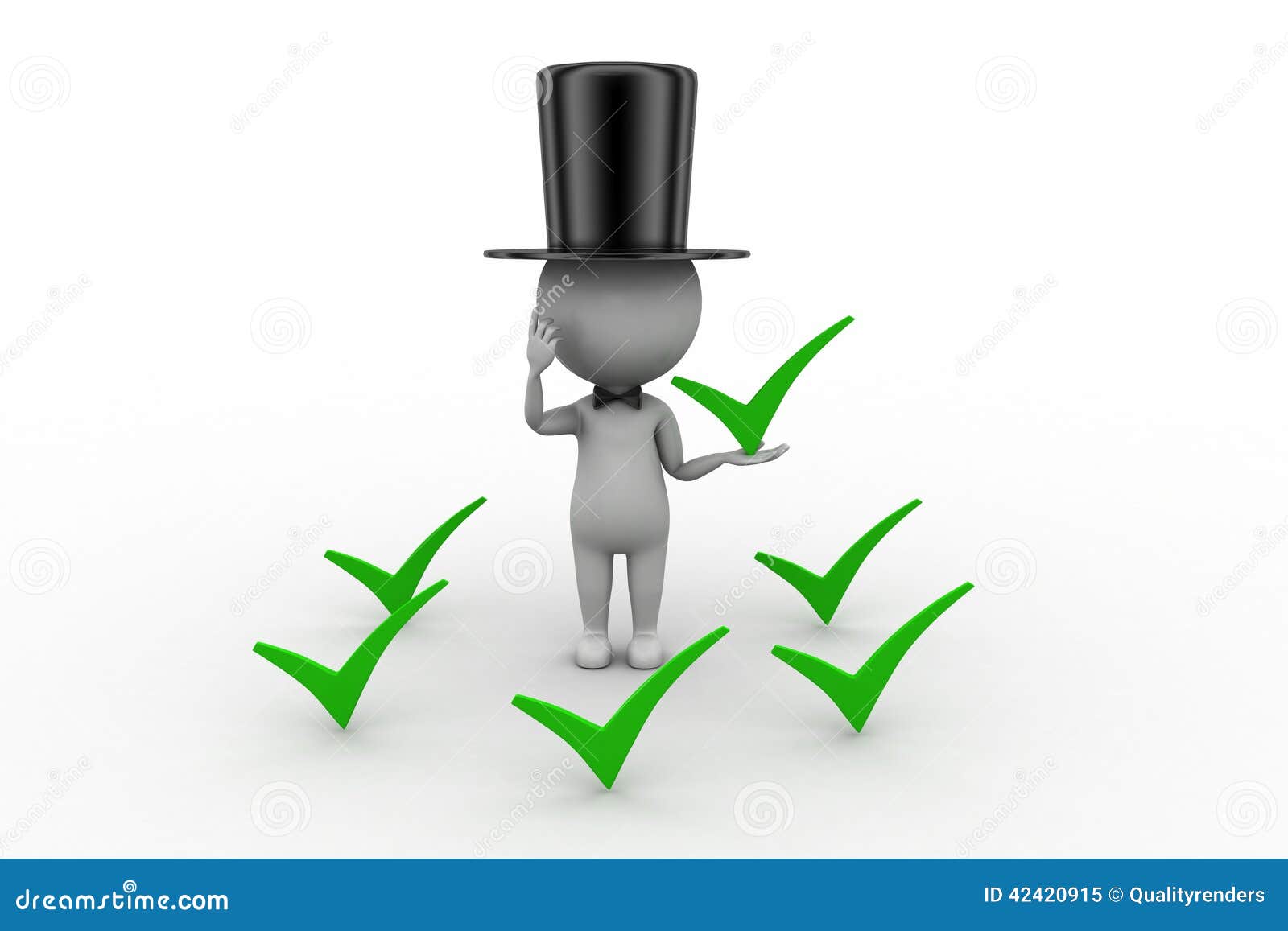 3d man tick marks stock illustration. Illustration of approve - 42420915
