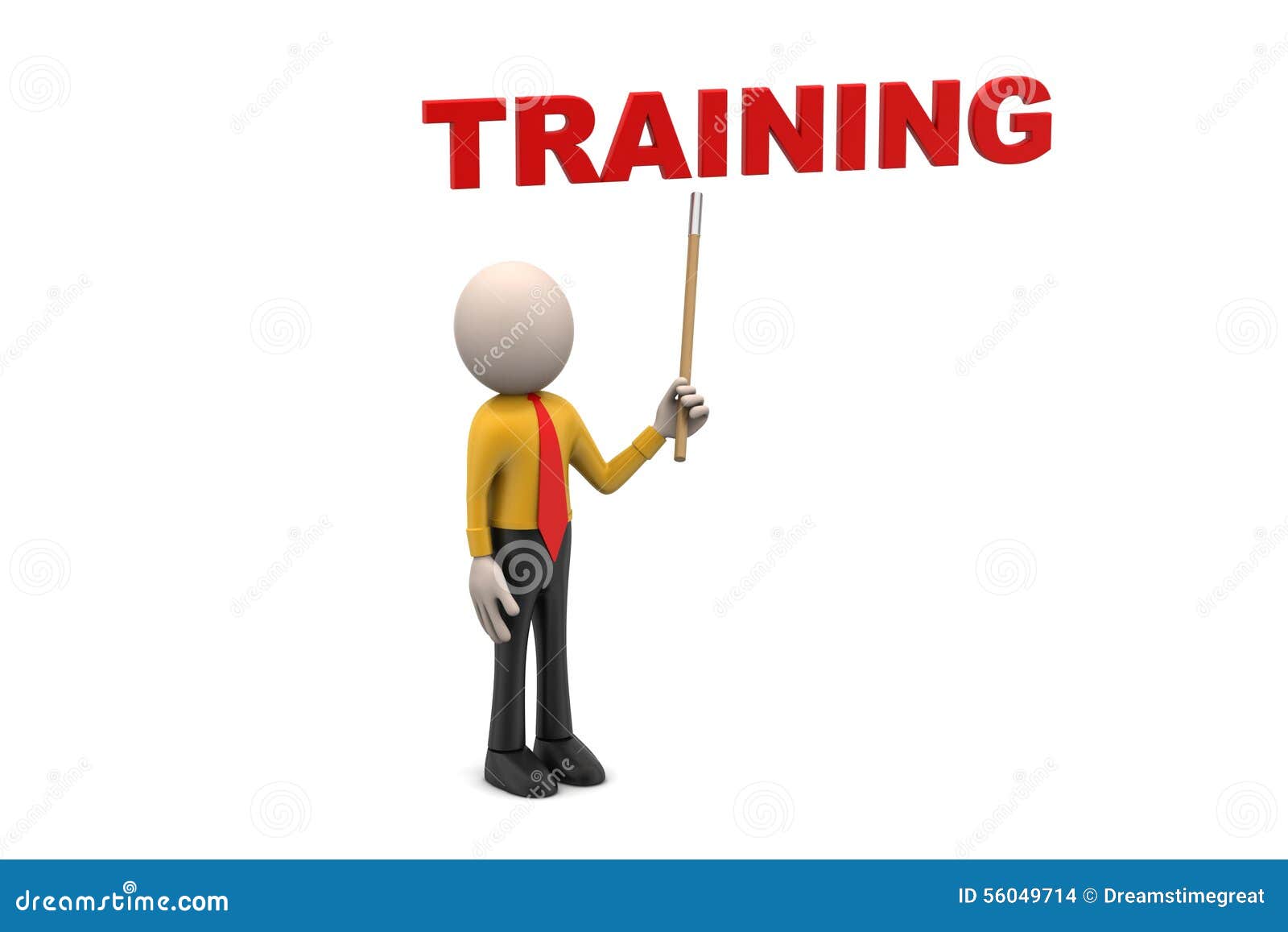 3d Man With Training Text Stock Illustration - Image: 56049714