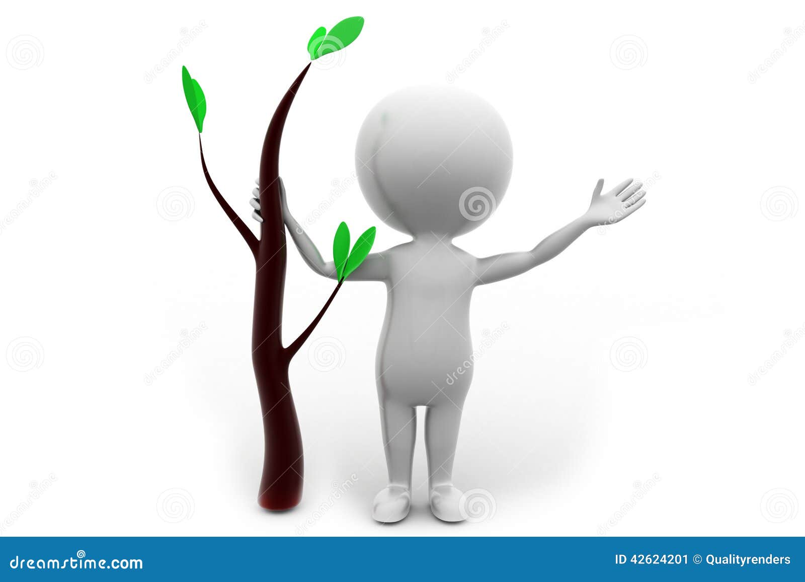3d man tree stock illustration. Illustration of drink - 42624201