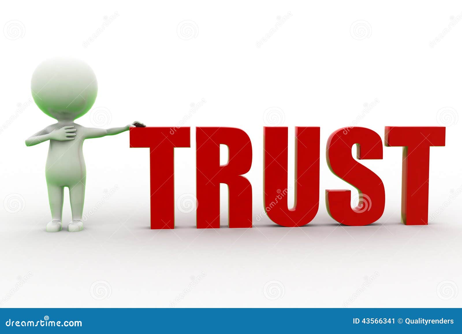 3d Man Trust Concept stock illustration. Illustration of computer ...