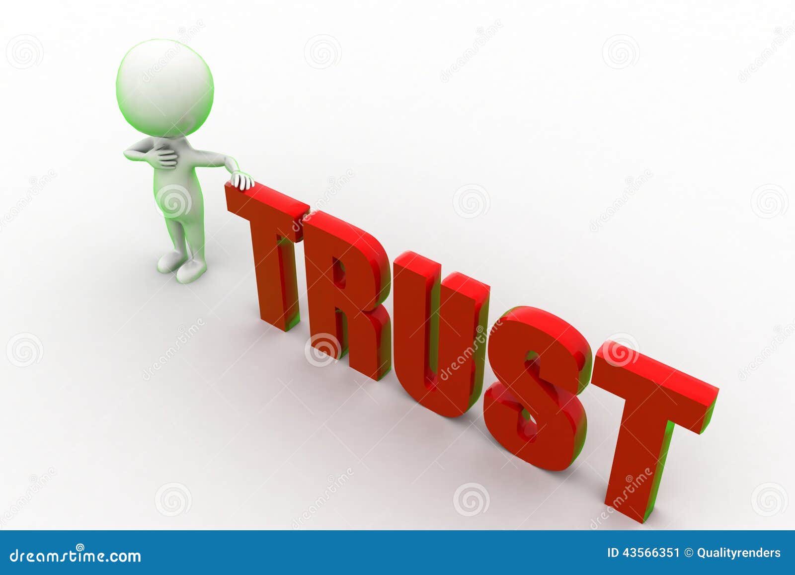 3d Man Trust Concept stock illustration. Illustration of brand - 43566351